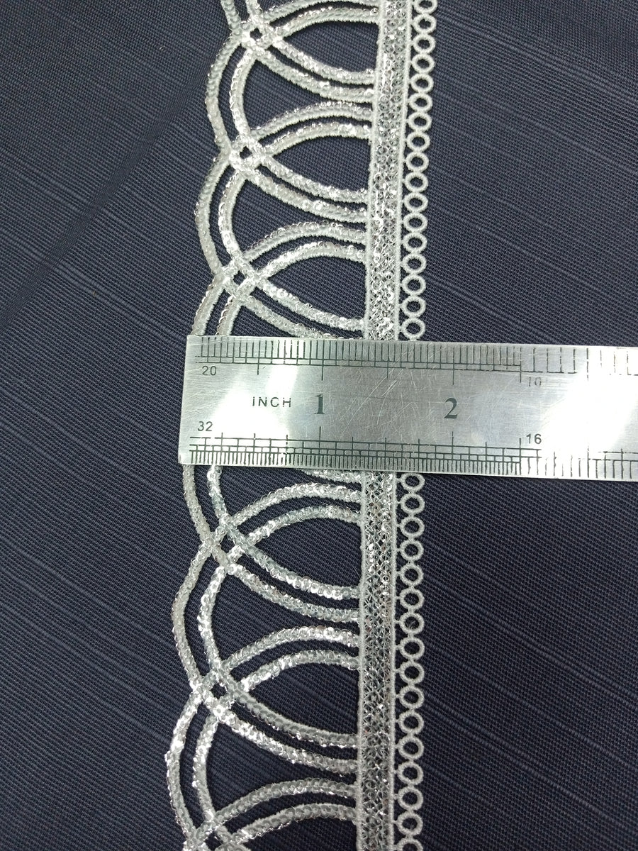 LC13191 - Milky Sitara Lace – Fancy Button Corner